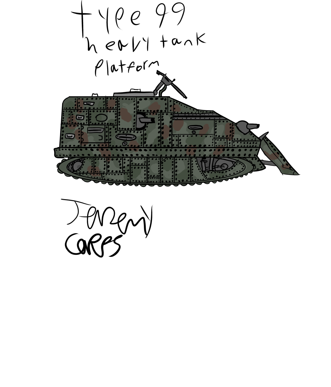Type 99 heavy tank platform - ibisPaint