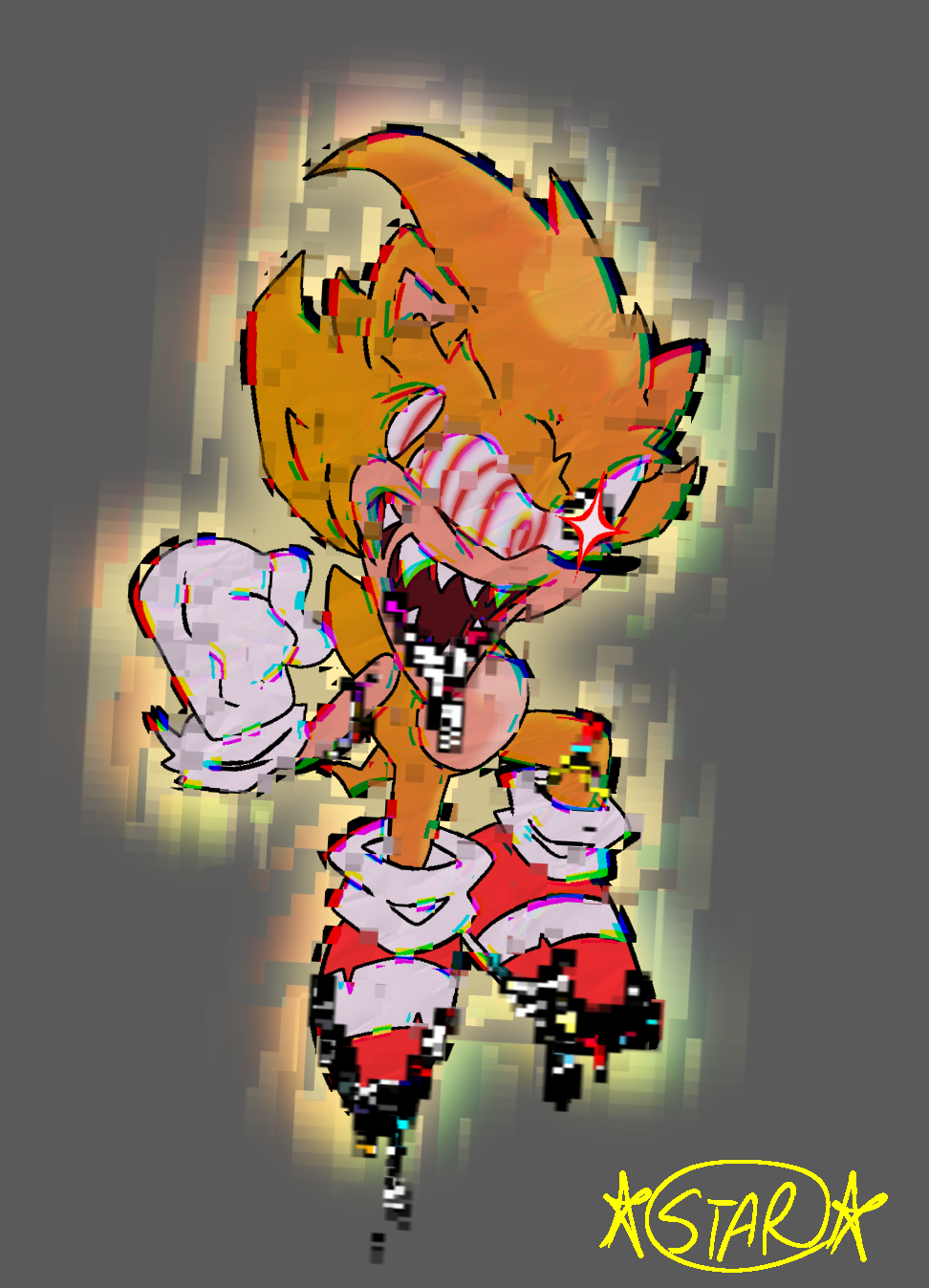 Corrupted Fleetway Sonic - ibisPaint