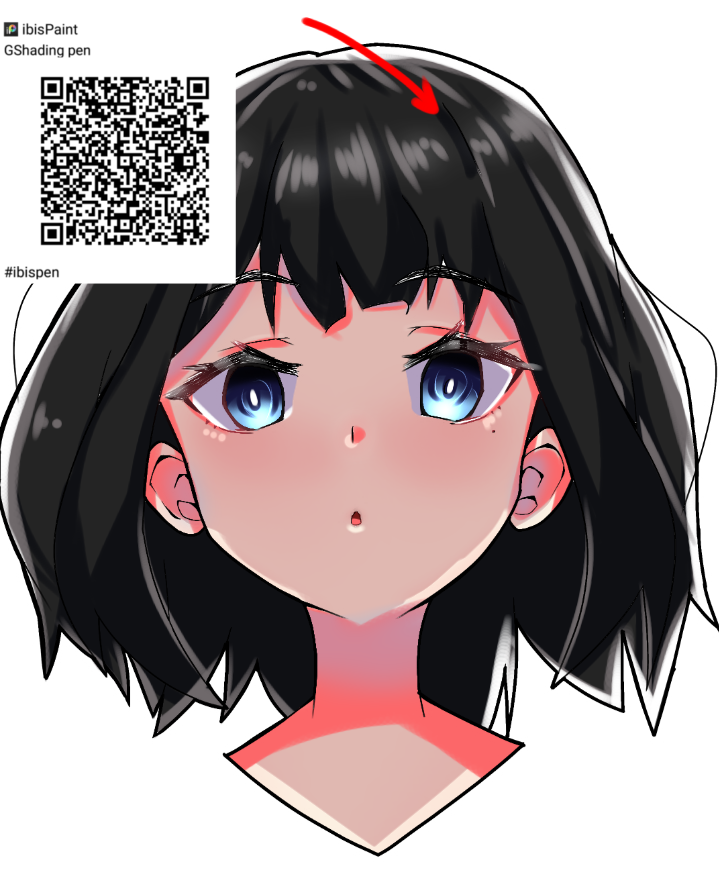 seding rambut =hair shading bagi kuas - ibisPaint