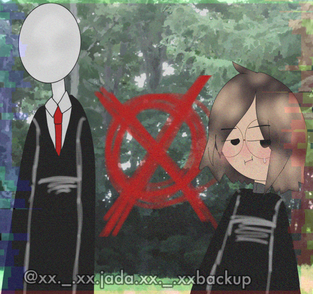 Lazy drawing of me and SLENDERMAN 🖤 - ibisPaint