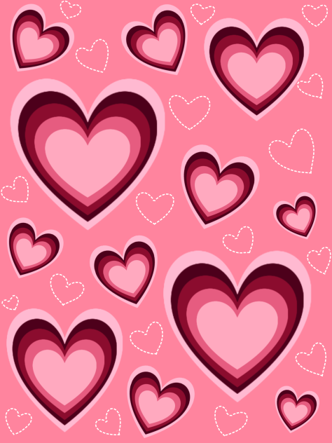 Cute heart background (b) - ibisPaint