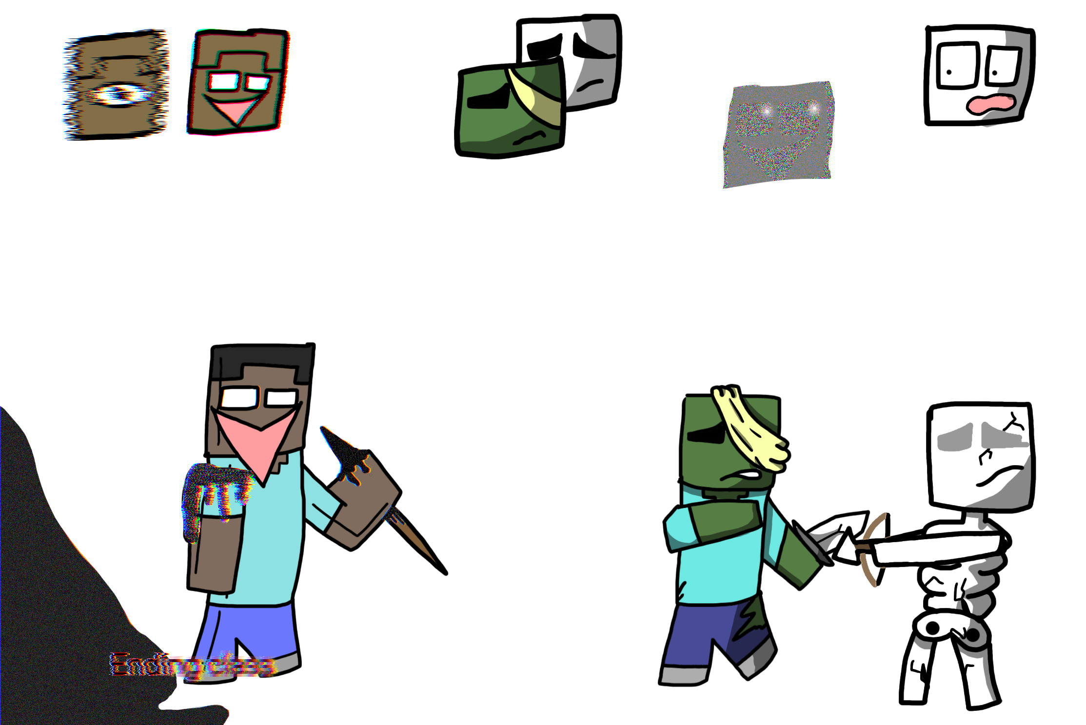 Vs corrupted herobrine - ibisPaint