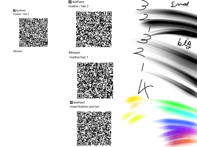 Feathers and hair - ibisPaint