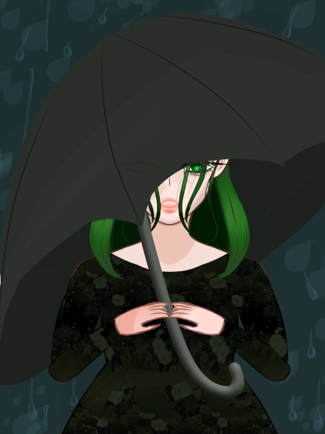 Girl with umbrella - ibisPaint
