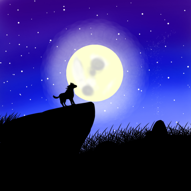 Full Moon Blue Sky - ibisPaint