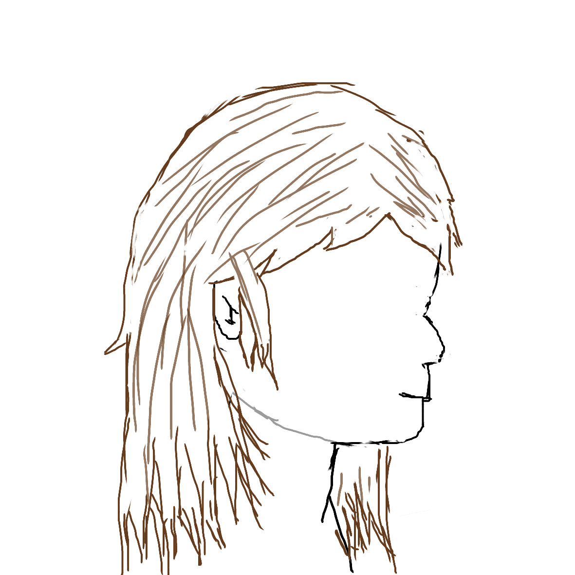 How to draw a girl hair side view - ibisPaint