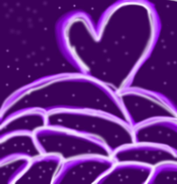 Glowing heart stone pattern - ibisPaint