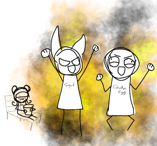 Squid and Chicken Egg's Wold Domination - ibisPaint