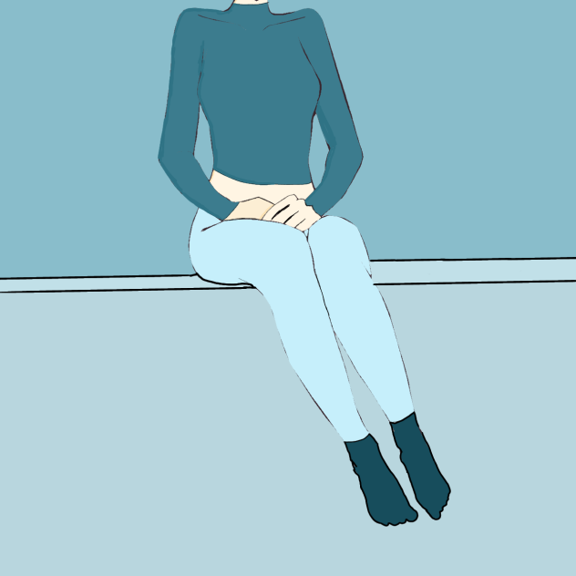 Girl sitting - ibisPaint