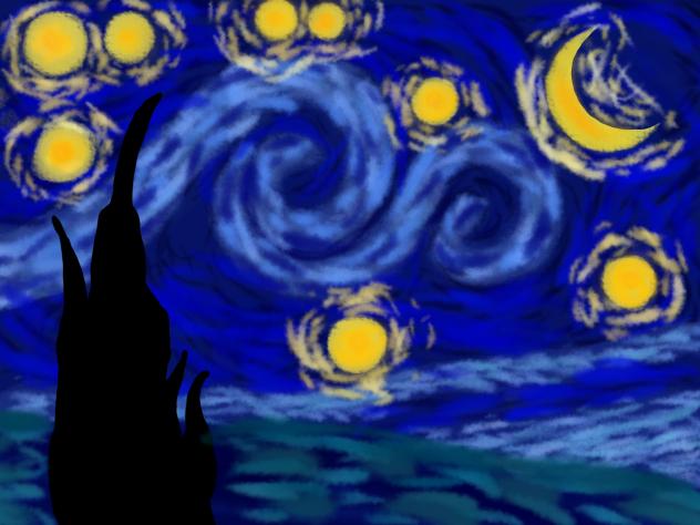 Noite Estrelada de Van Gogh - ibisPaint