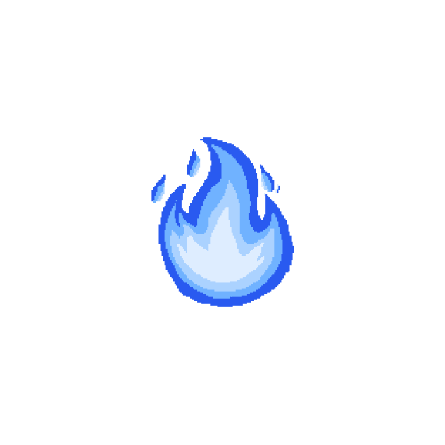 blue flame (pixel) - ibisPaint