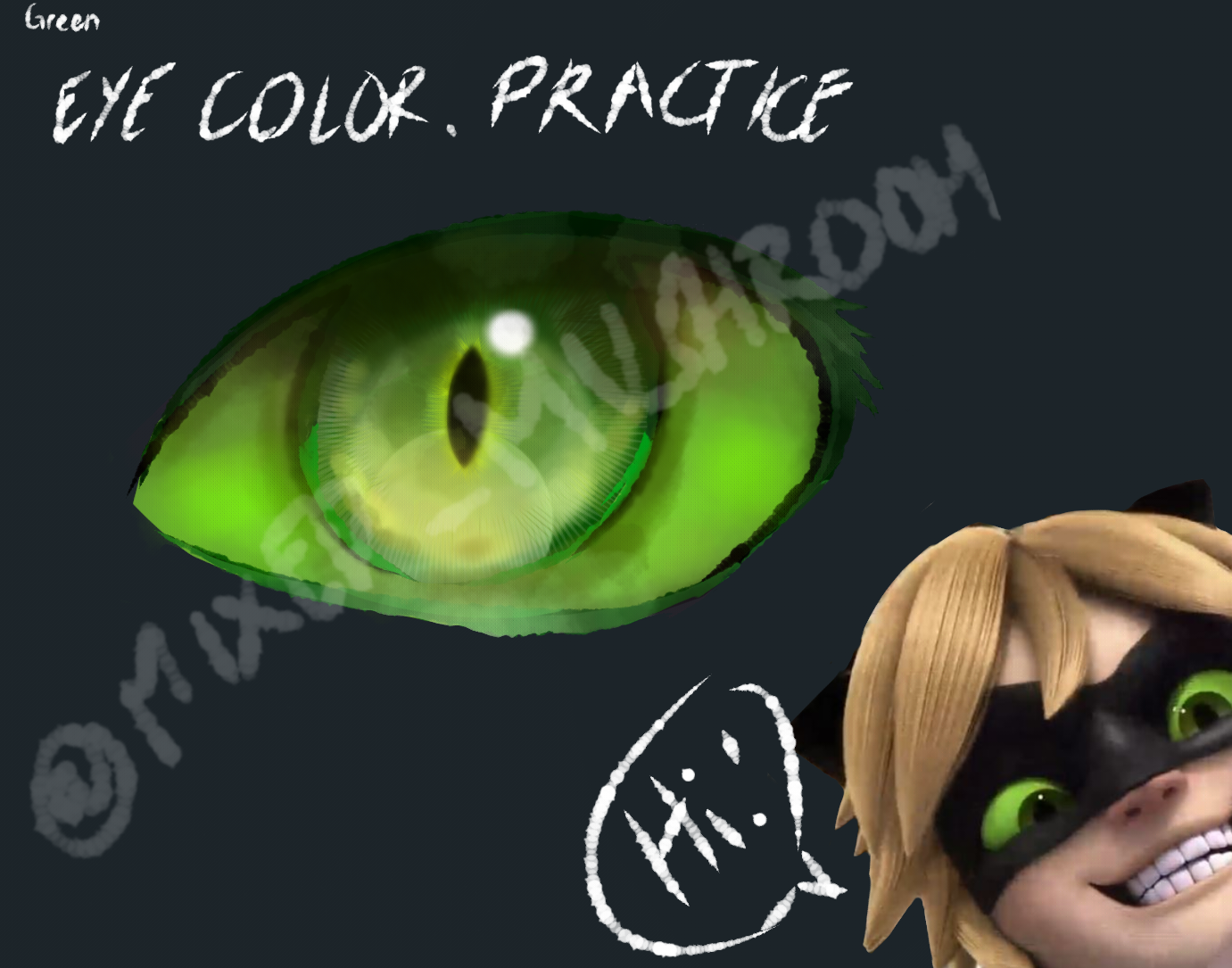 1. EYE COLORING PRACTICE - GREEN - ibisPaint
