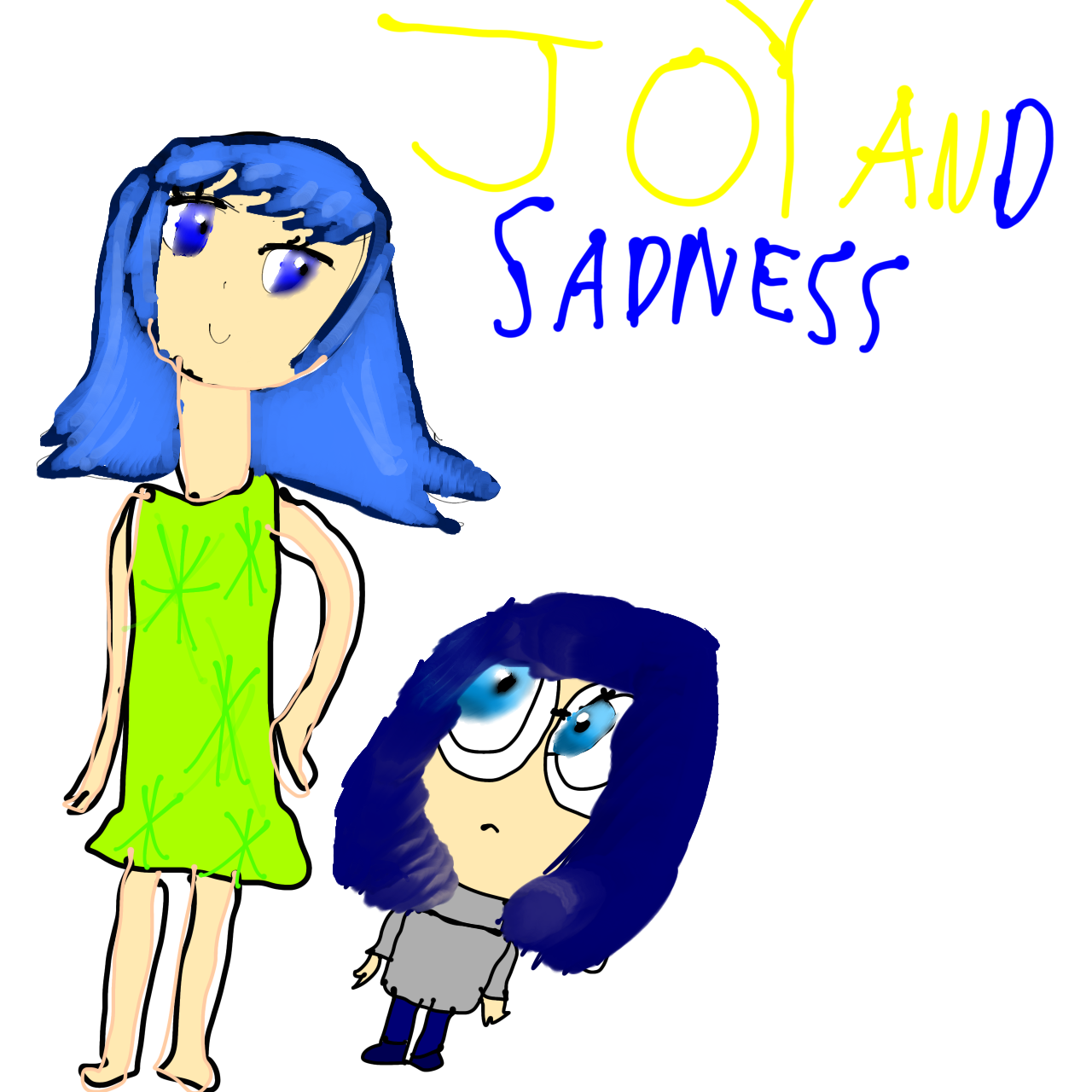 Joy and sadness as human (inside out 2) - ibisPaint