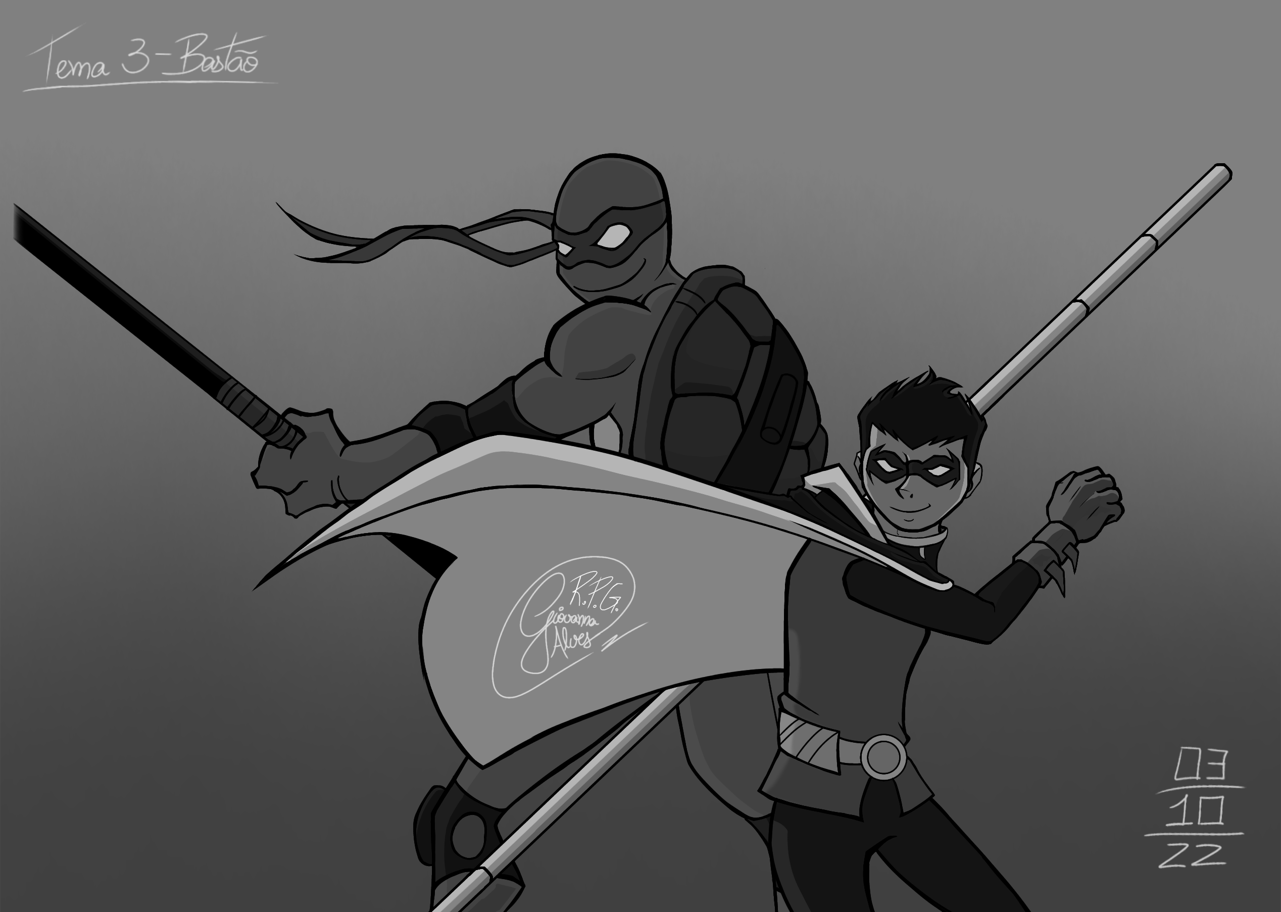 Robin e Donatello - Bastão - ibisPaint