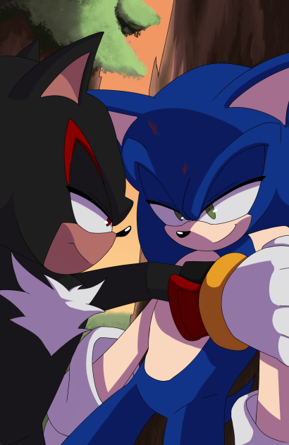 sonic and shadow redraw!!!,! - ibisPaint