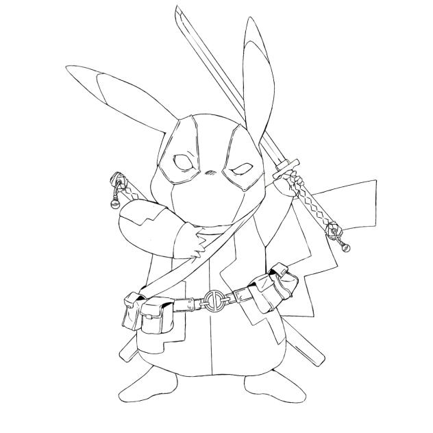 Pika Pool line art - ibisPaint