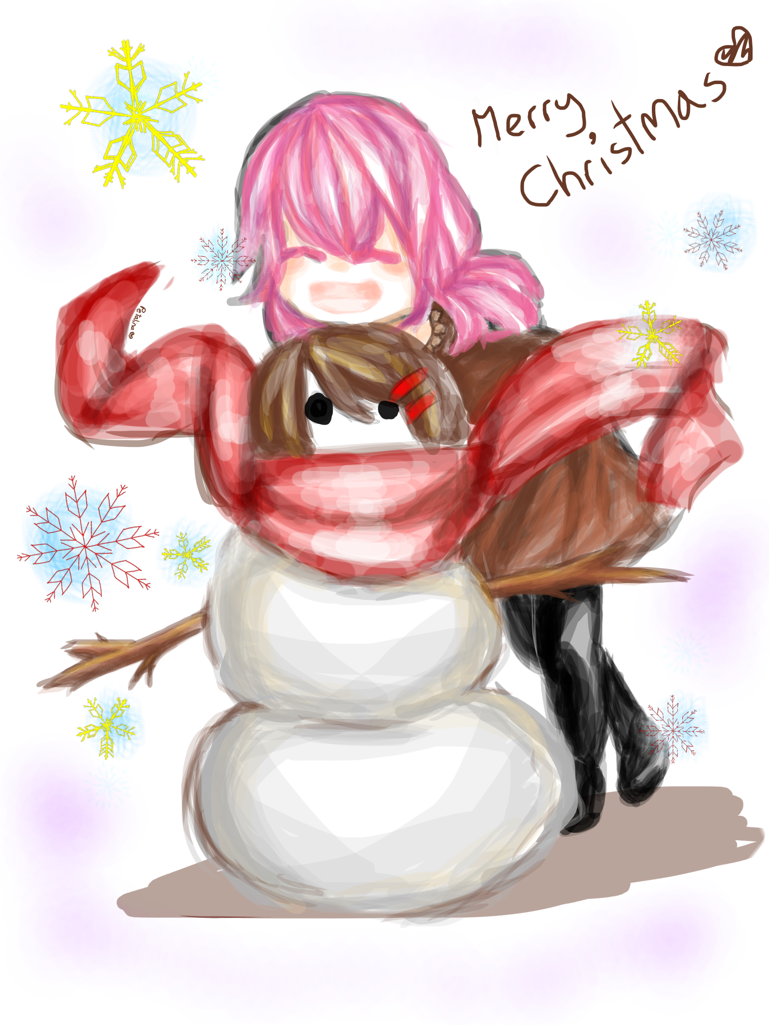 anime Girl Snowman Speedpaint - ibisPaint