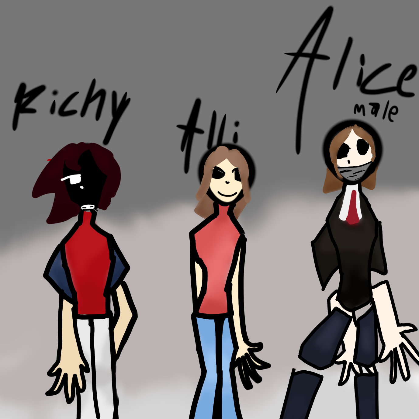 Recreating old ocs- richy, Alli, alice - ibisPaint