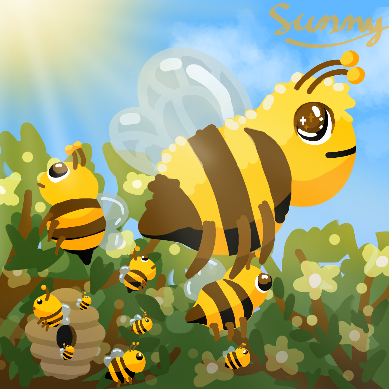 Busy Bees 🐝 - ibisPaint