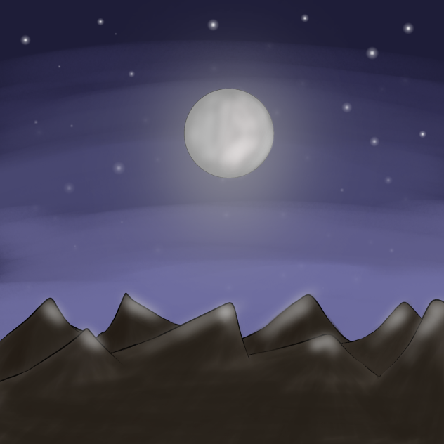 moonlit mountains 🌙 - ibisPaint