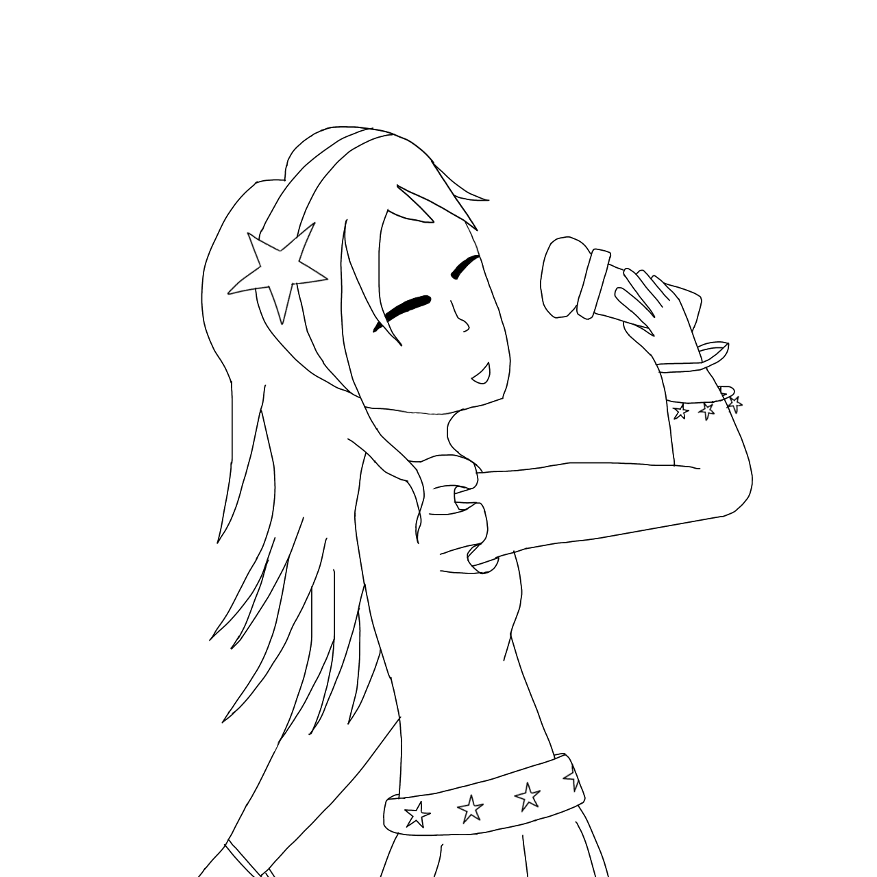 Pop star coloring page - ibisPaint
