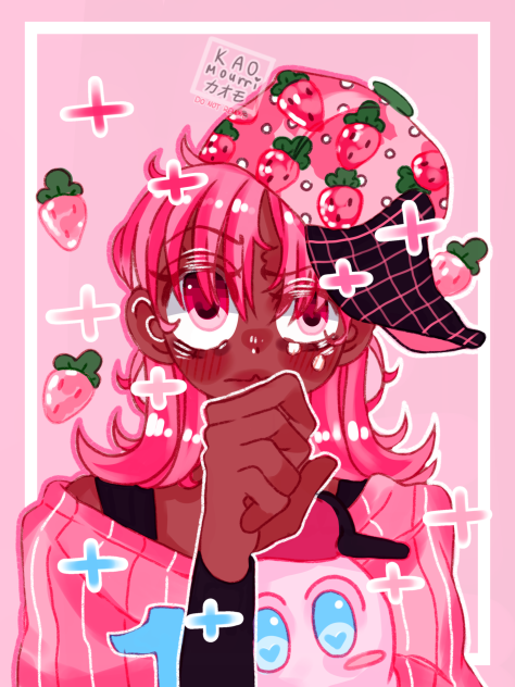 strawberry baseball cap - ibisPaint