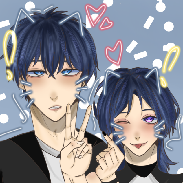 blue hair - ibisPaint