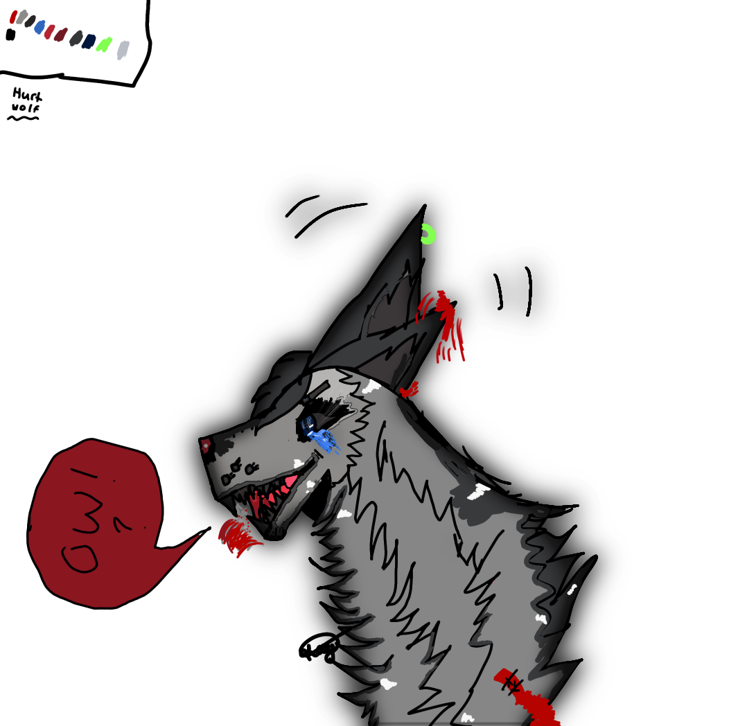 (wip of a Non-full body wolf) ‘hurt wolf - ibisPaint