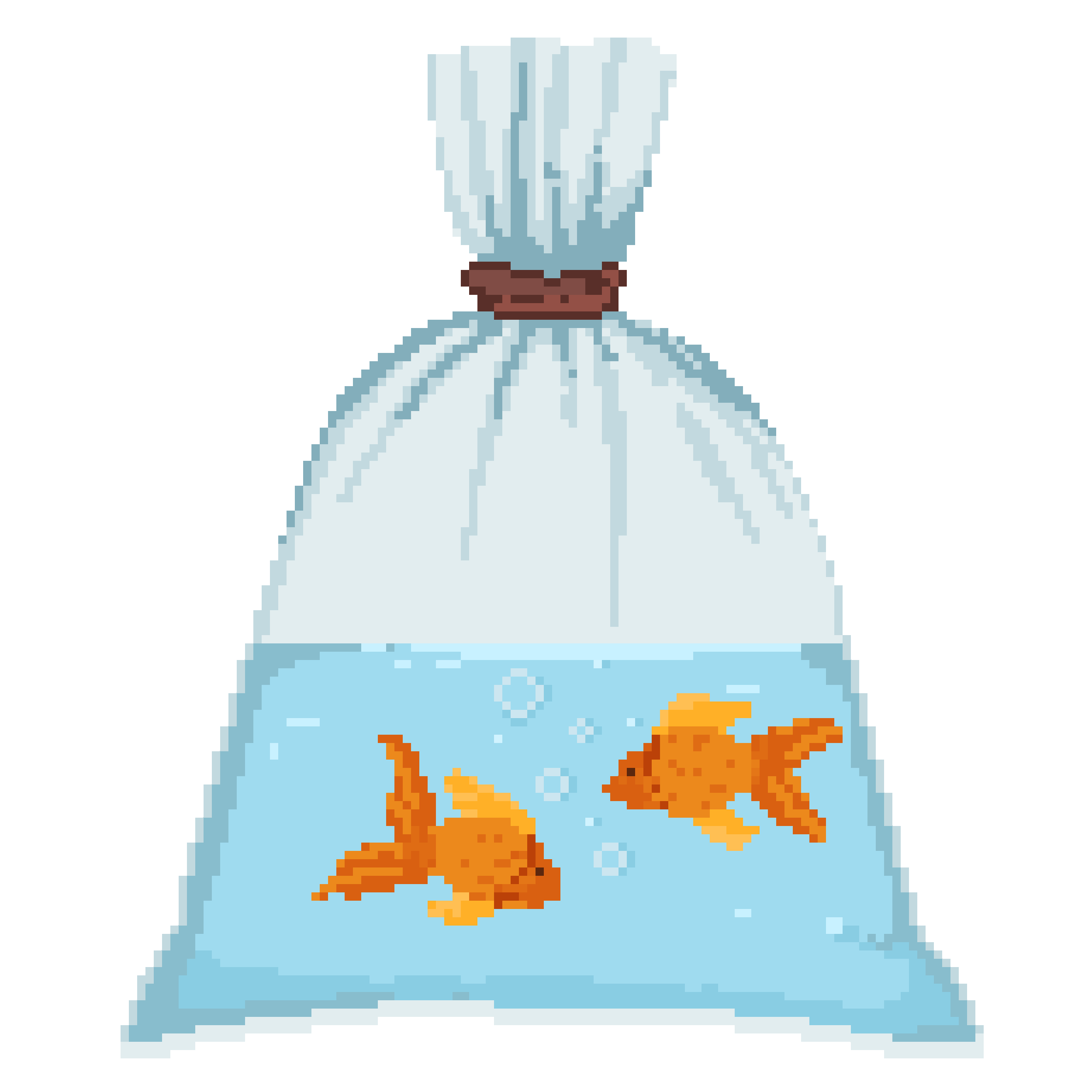 goldfish in plastic bag (pixel) - ibisPaint