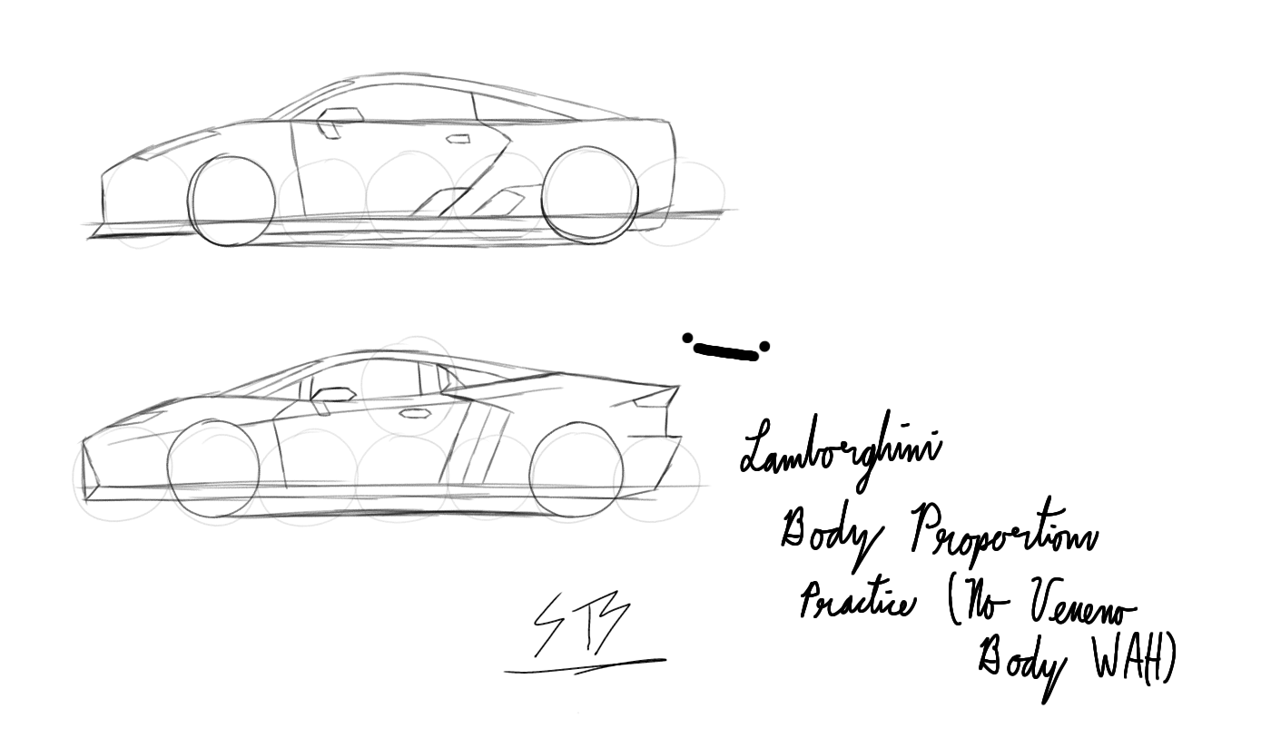 Lambo Wedge Body Proportions Practice - ibisPaint
