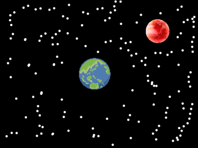 Moon vs asteroid - ibisPaint