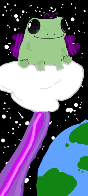 Mr frog in space with wings - ibisPaint