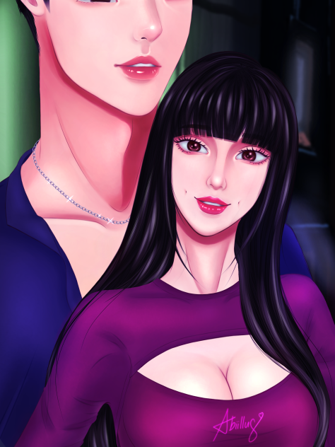 Claudette and Pierre lockscreen selfie - ibisPaint