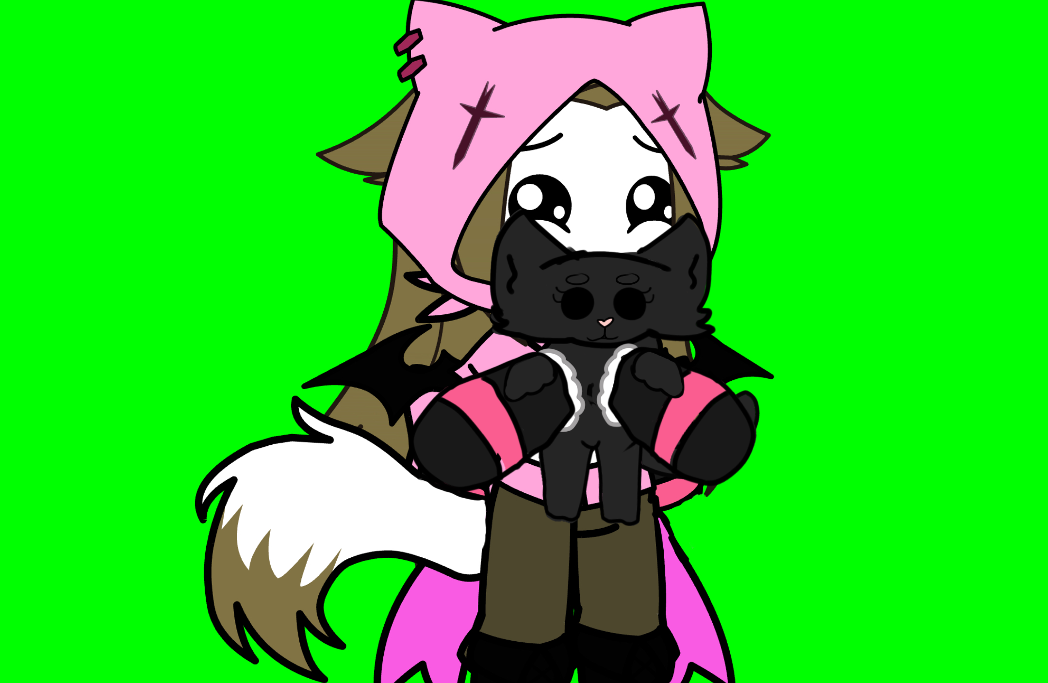 my oc holding my irl kitty - ibisPaint