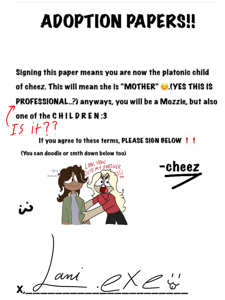 Adoption papers for mother cheez - ibisPaint