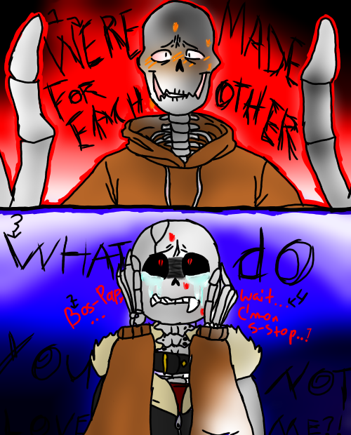 yandere swap Papy x under fell sansy~ - ibisPaint