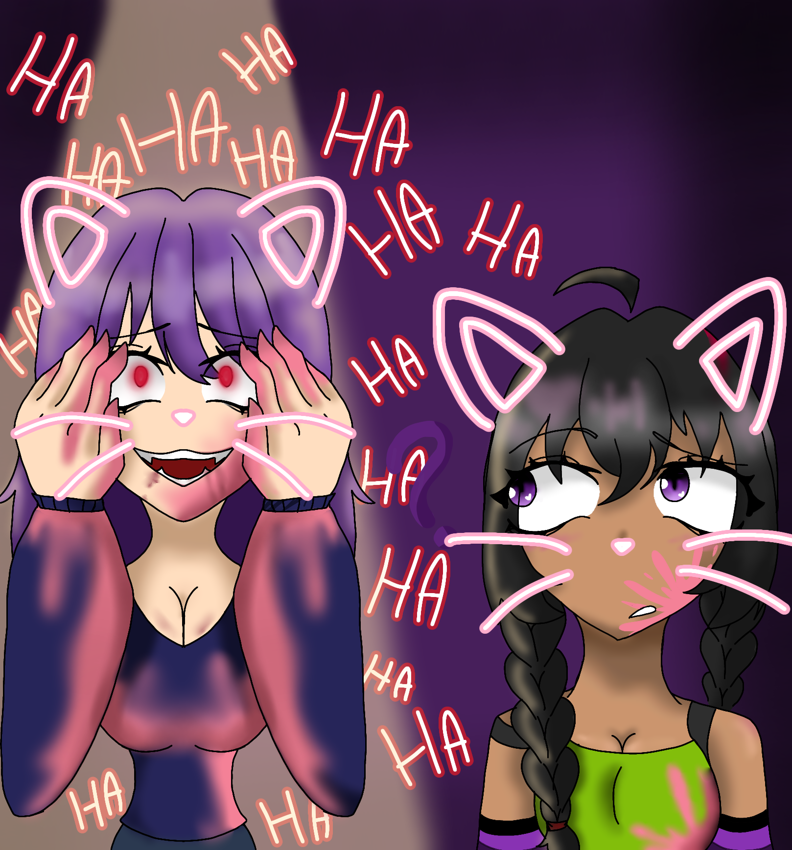 ⚠️🔪folie avec un filtre chat🎀😺 - ibisPaint