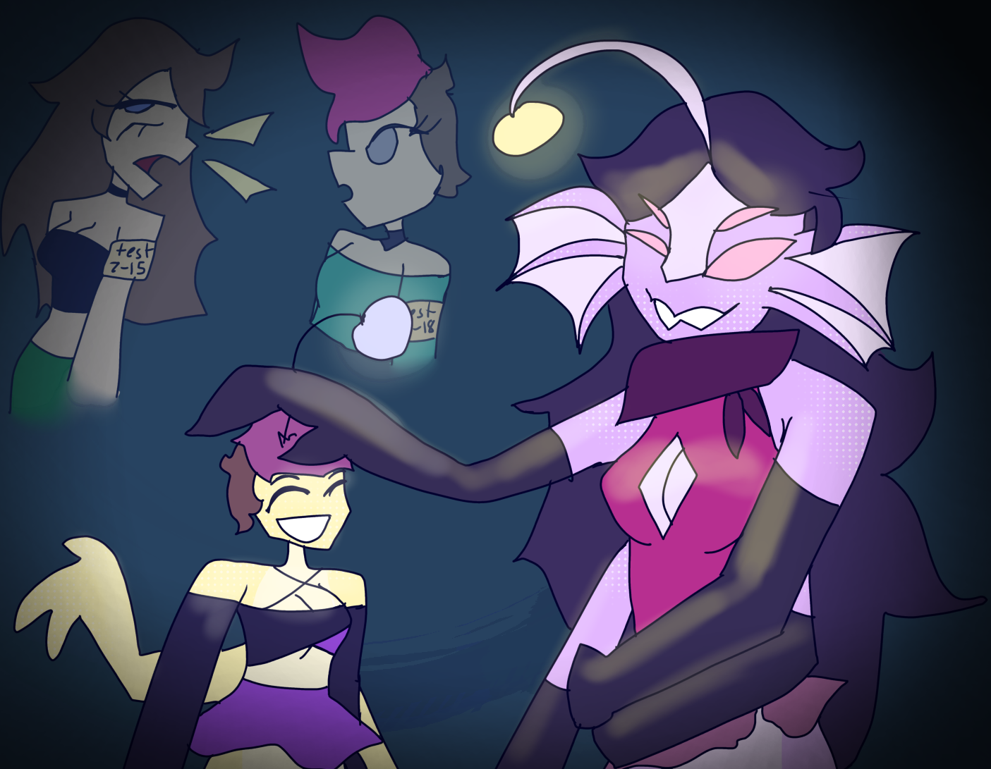 Goofing as friends in dresses - ibisPaint