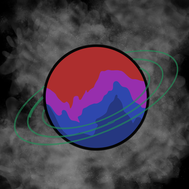 Planet with green rings - ibisPaint