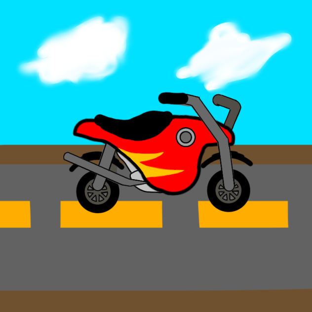 Moto en carretera - ibisPaint