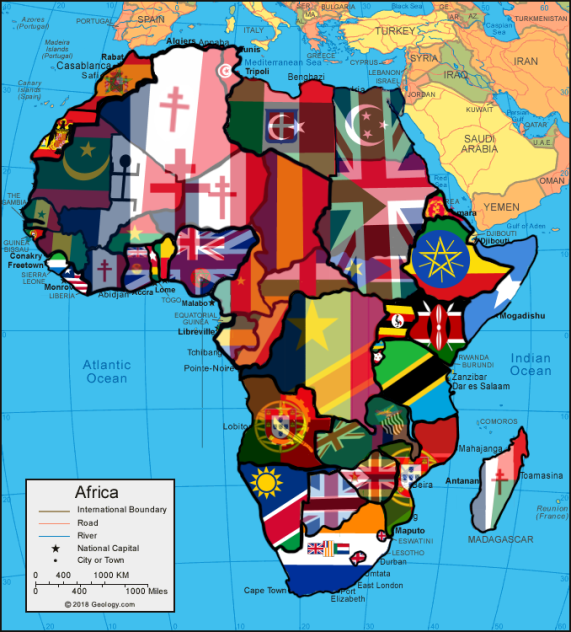Map Of Africa (With colonial flags) - ibisPaint