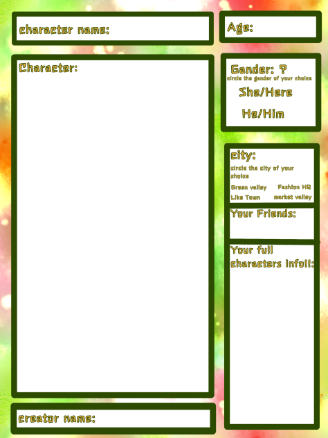 character sheet for comic - ibisPaint