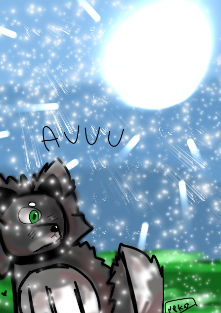 A wolf in moonlight - ibisPaint
