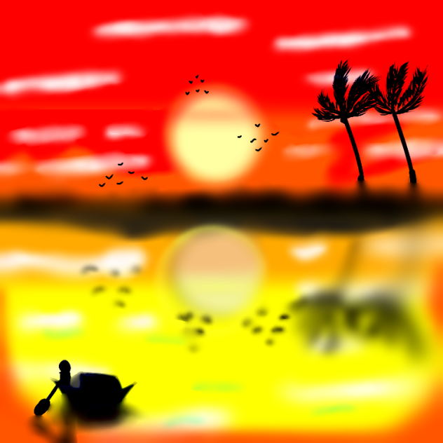 sunset view!!! - ibisPaint