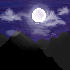 montañas en la noche - ibisPaint