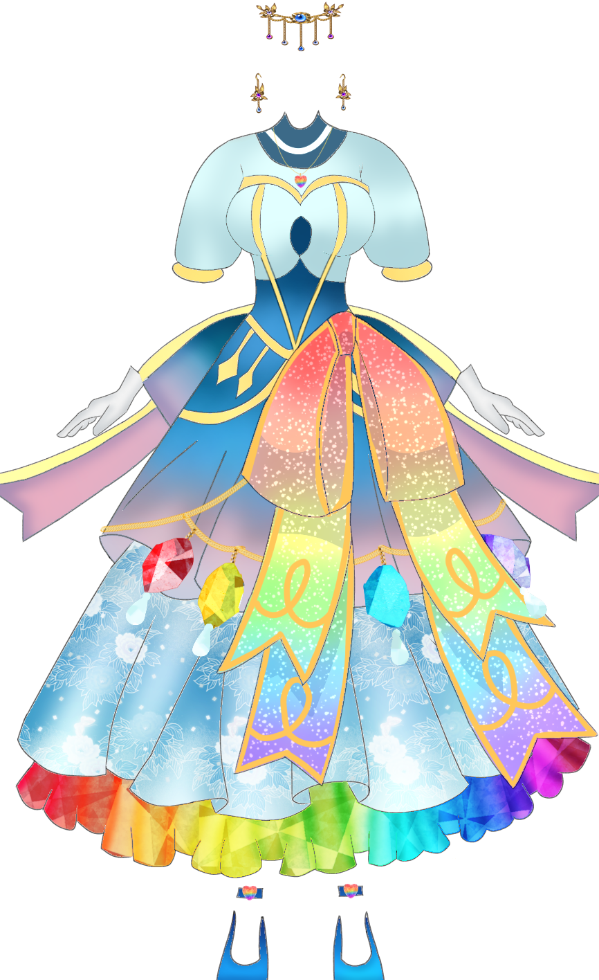 Rainbow crystal dress🌈 - ibisPaint