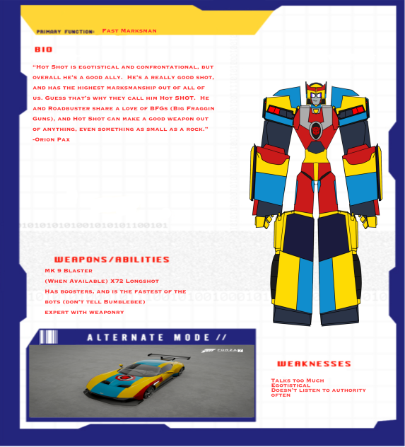 Transformers Hot Shot Redesign Bio - ibisPaint