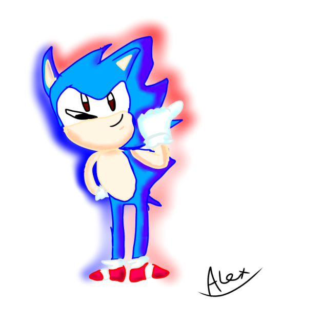 sonic with 3D effect - ibisPaint