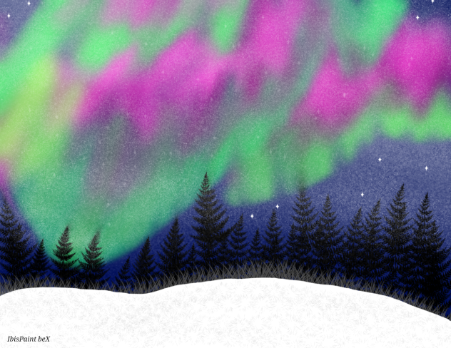 Aurora borealis (Northern lights) - ibisPaint