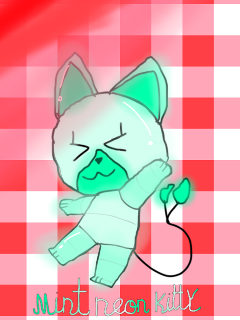 mint neon Kitty - ibisPaint